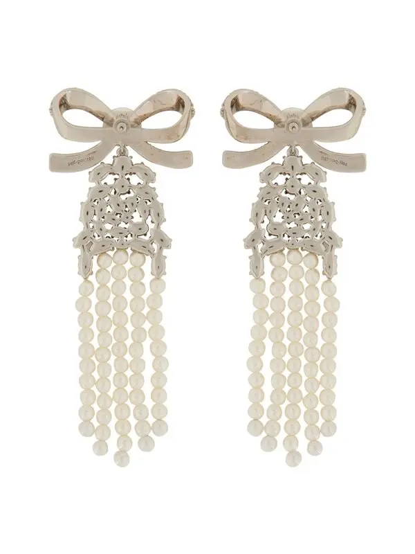 SELF-PORTRAIT Bow Detail Drop Earrings