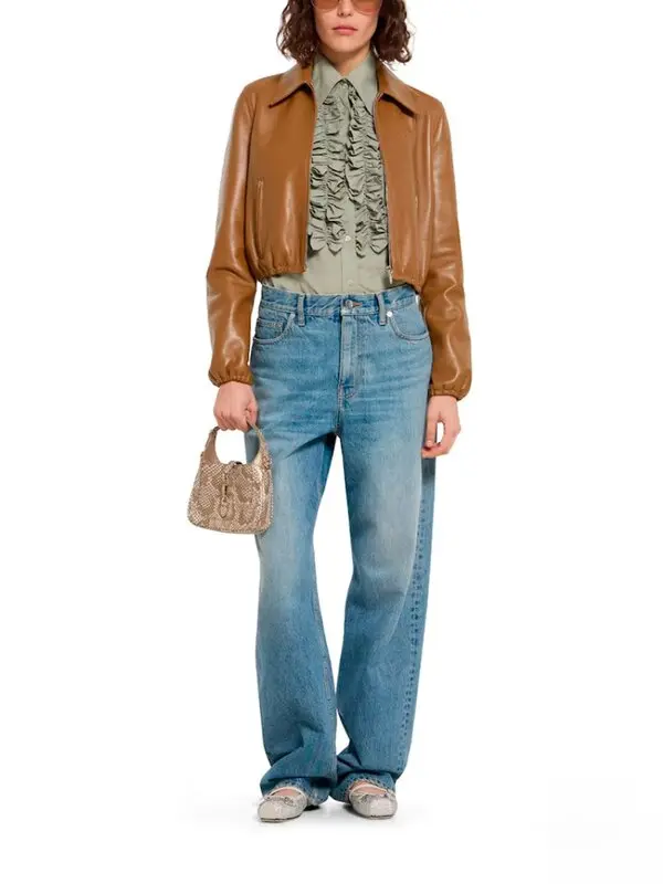 Gucci Leather Bomber Jacket