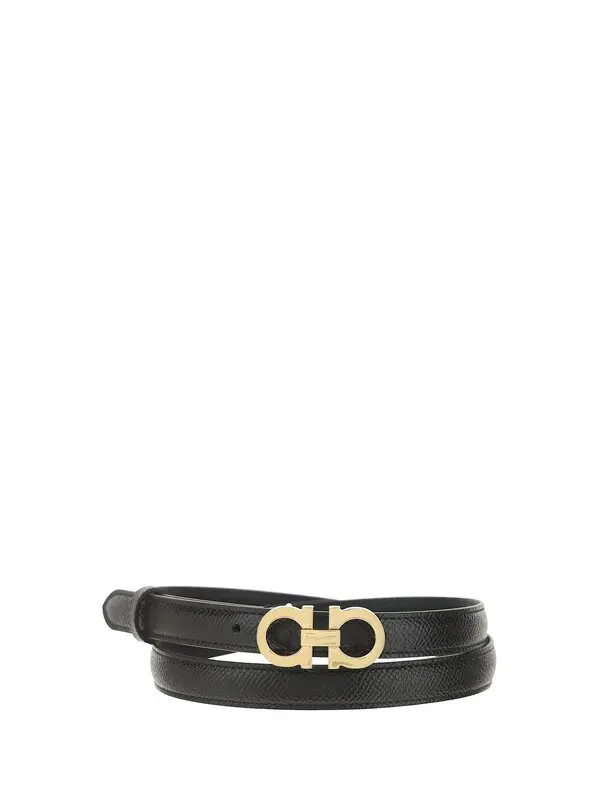 FERRAGAMO Gancini Buckle Leather Belt - Brown