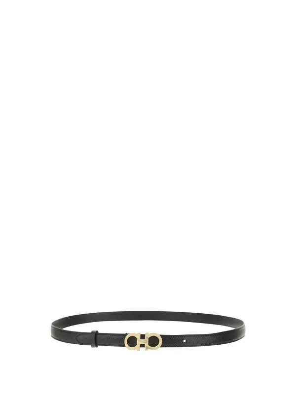 FERRAGAMO Gancini Buckle Leather Belt - Brown