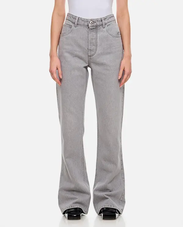 Bottega Veneta Light Grey Washed Flared Denim Pants - Multicolor