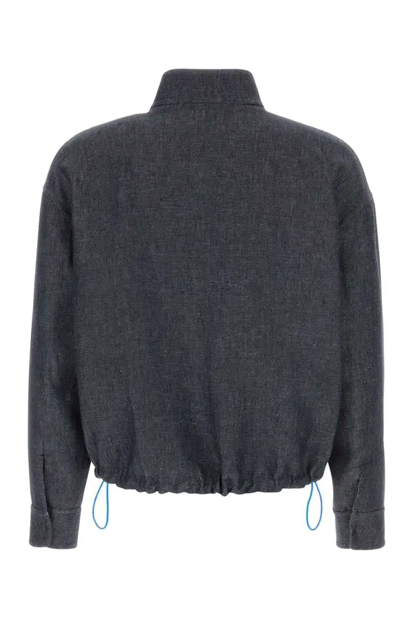 Fendi Denim Reversible Jacket With Stand Collar - Blue