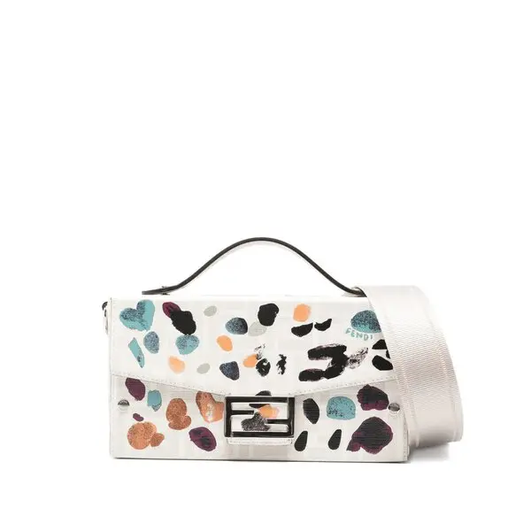Fendi Multicolor Printed Canvas Messenger Bag - Gray