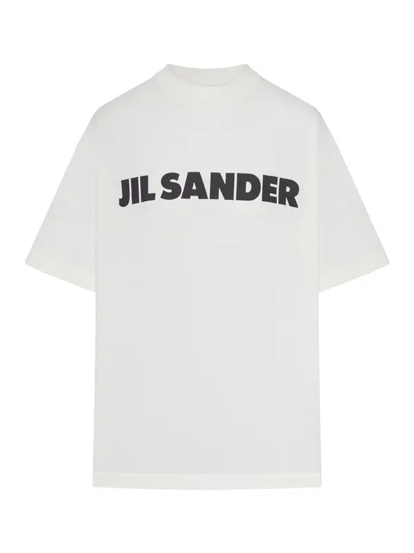 JIL SANDER Cotton T-shirt With Logo Print - White