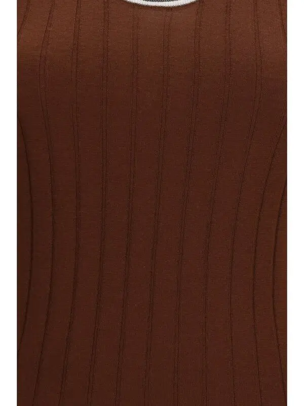 Brunello Cucinelli Ribbed Jersey Sleeveless Top - Multicolor