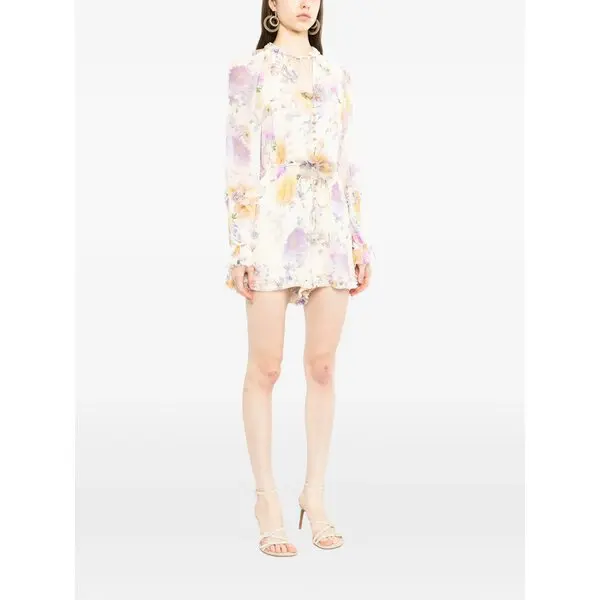 Zimmermann Floral Print Viscose Playsuit
