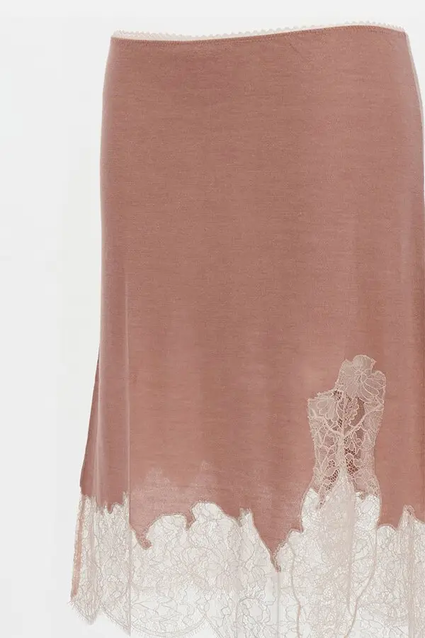 Fendi Lace And Tulle Insert Skirt