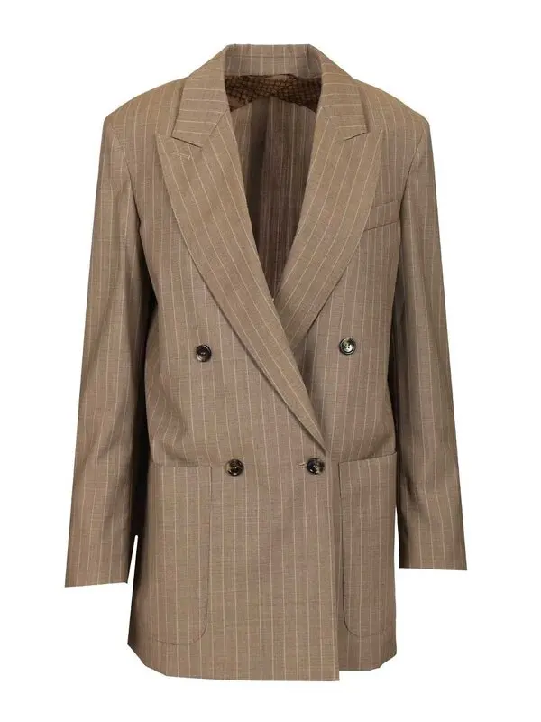 Max Mara Double-breasted Virgin Wool Blazer - Brown