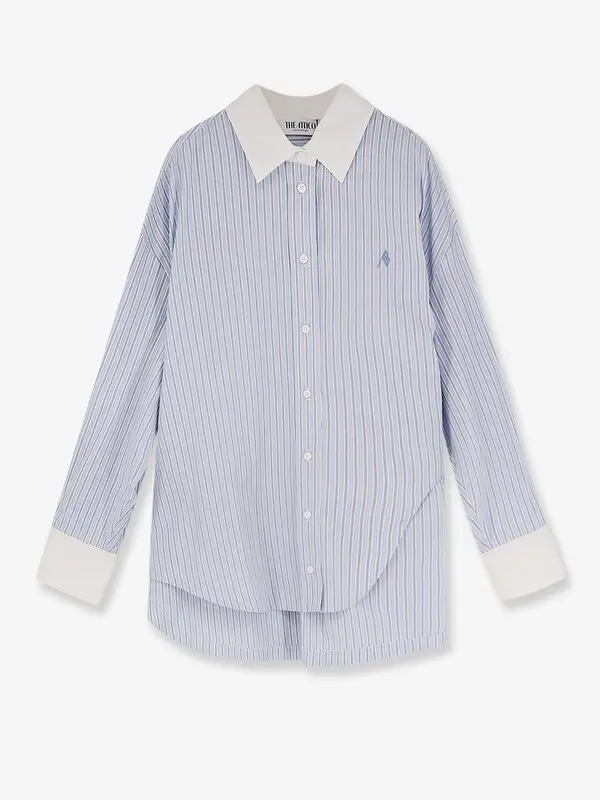Attico Oversized Striped Cotton Shirt - Multicolor