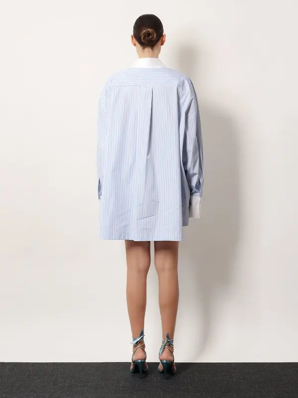 Attico Oversized Striped Cotton Shirt - Multicolor