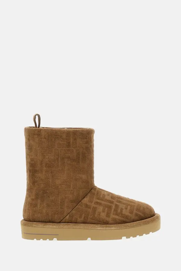 Fendi Embossed Ff Suede Après-ski Boots