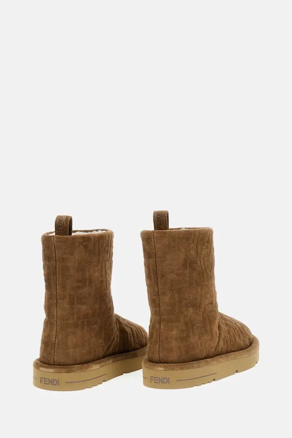 Fendi Embossed Ff Suede Après-ski Boots