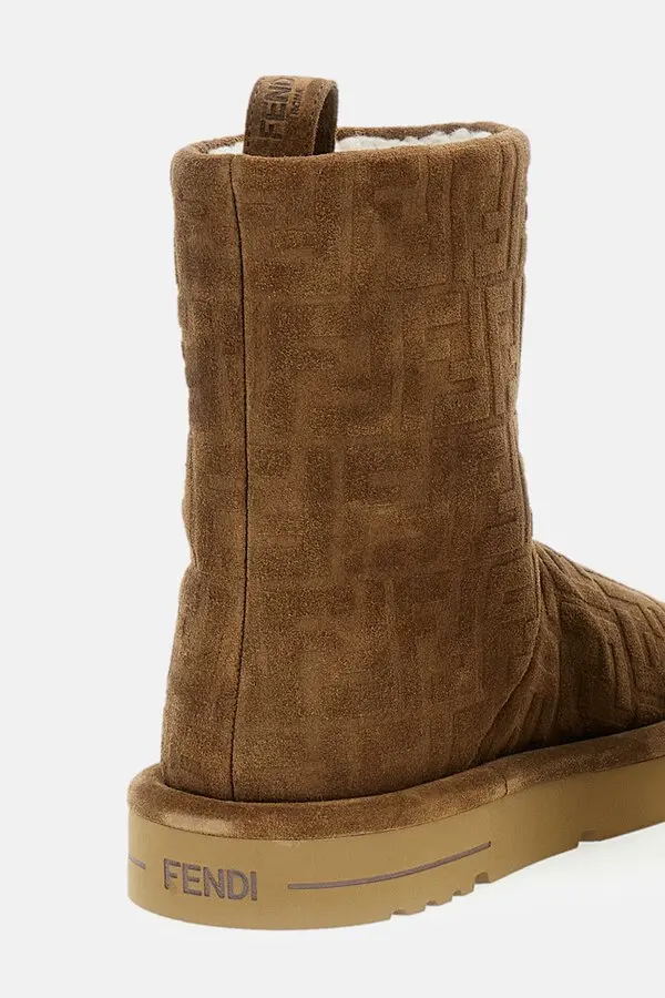 Fendi Embossed Ff Suede Après-ski Boots