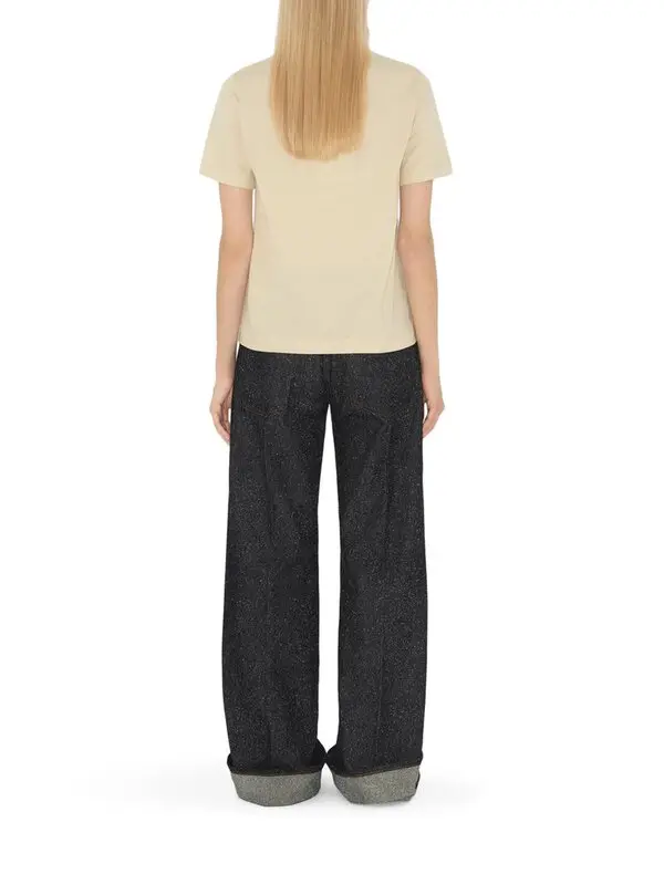 Burberry Cotton T-shirt With Check Appliqu