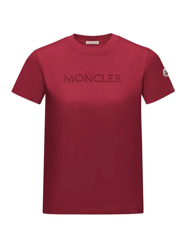 Moncler Cotton T-shirt With Embroidered Logo - Multicolor