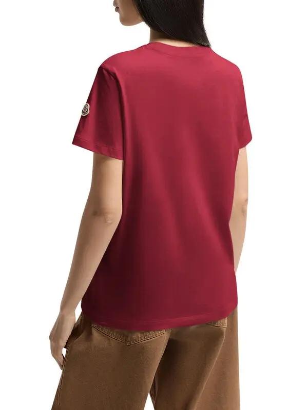 Moncler Cotton T-shirt With Embroidered Logo - Multicolor