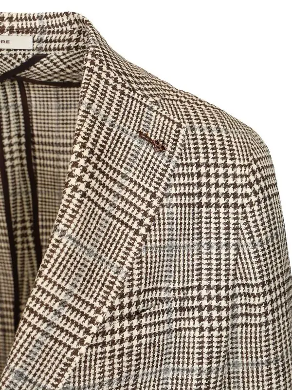 Tagliatore Monte Carlo Prince Of Wales Blazer - Brown