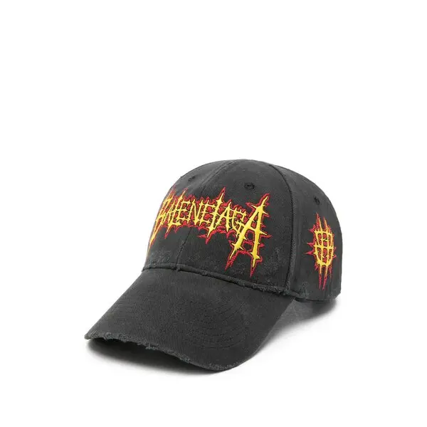 Balenciaga Embroidered Logo Baseball Cap - Black