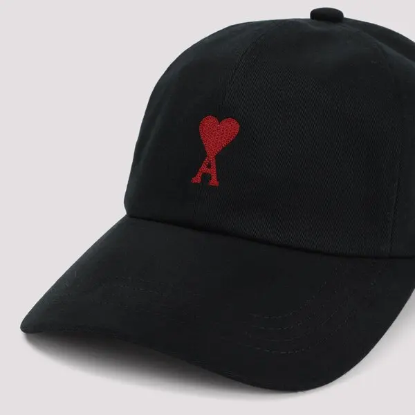 Ami Cotton Baseball Cap With Red Embroidered Logo