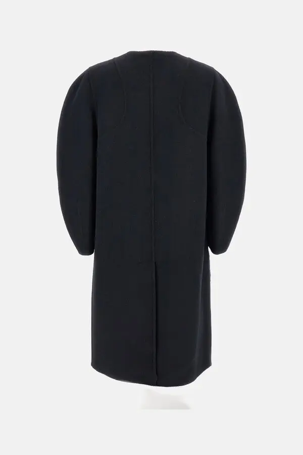 Fendi Double Wool Coat With Shearling Pockets