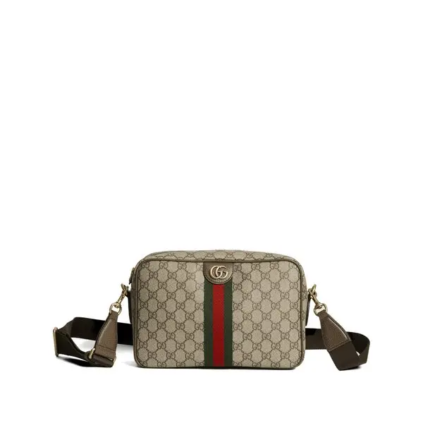 Gucci Beige Monogram Messenger Bag - Cream