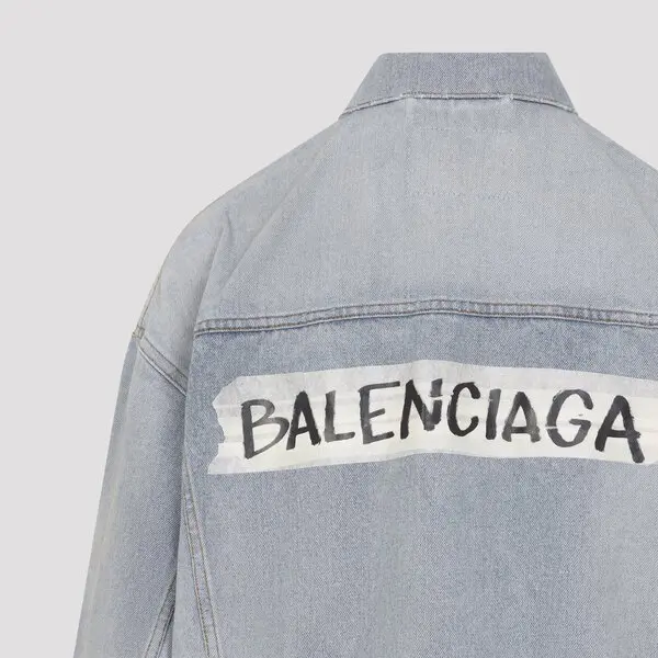 Balenciaga Cotton Denim Jacket With Logo Detail