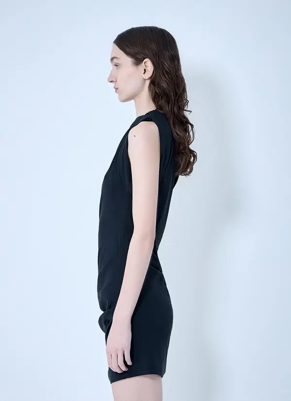 Jacquemus La Mini Robe Drapeado Asymmetric Mini Dress - Black
