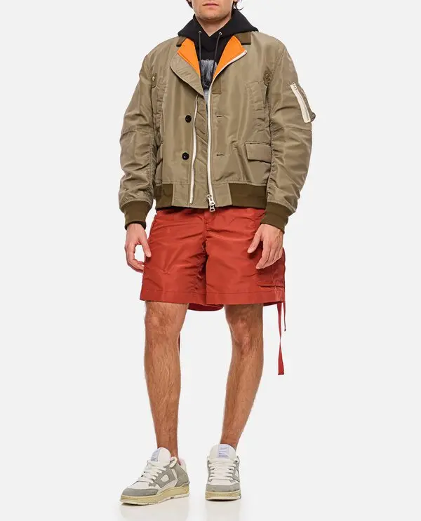 Sacai Nylon Twill Zip-up Bomber Jacket - Multicolor