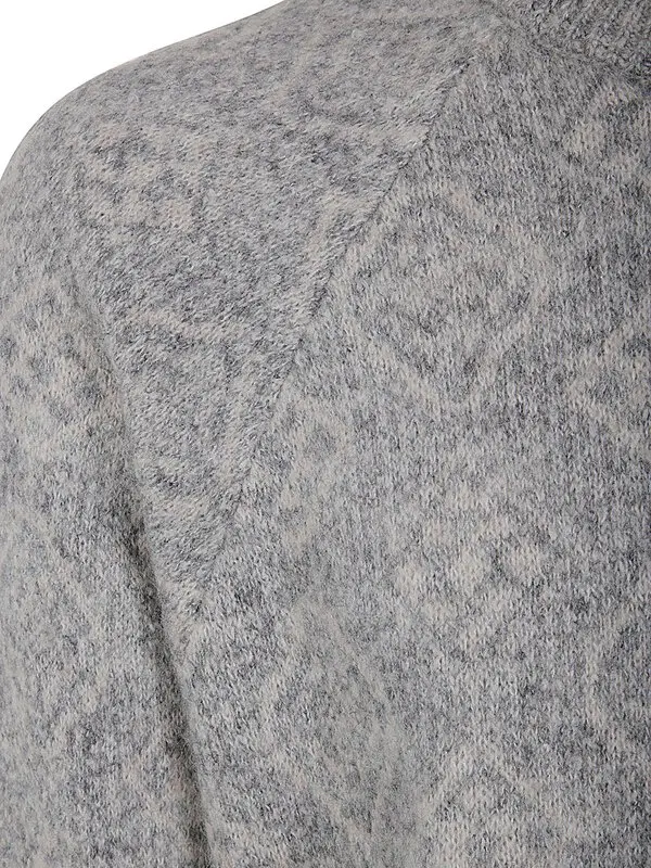 Brunello Cucinelli Geometric Pattern Round Neck Sweater