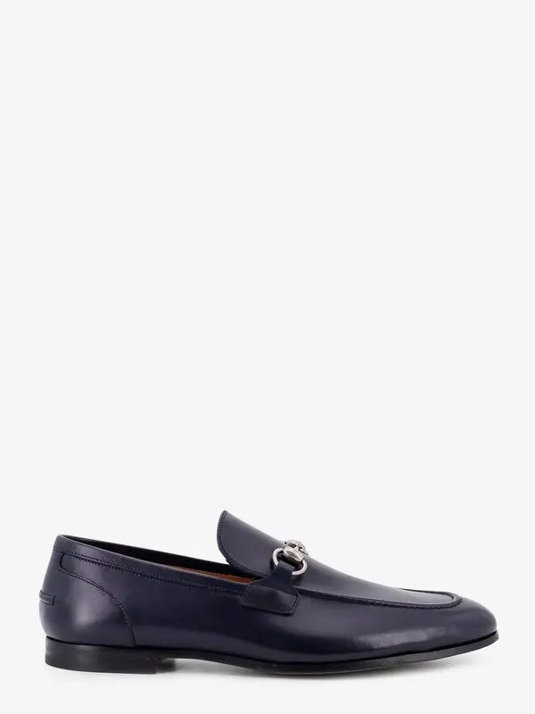 Gucci Leather Loafer With Horsebit Detail - Blue