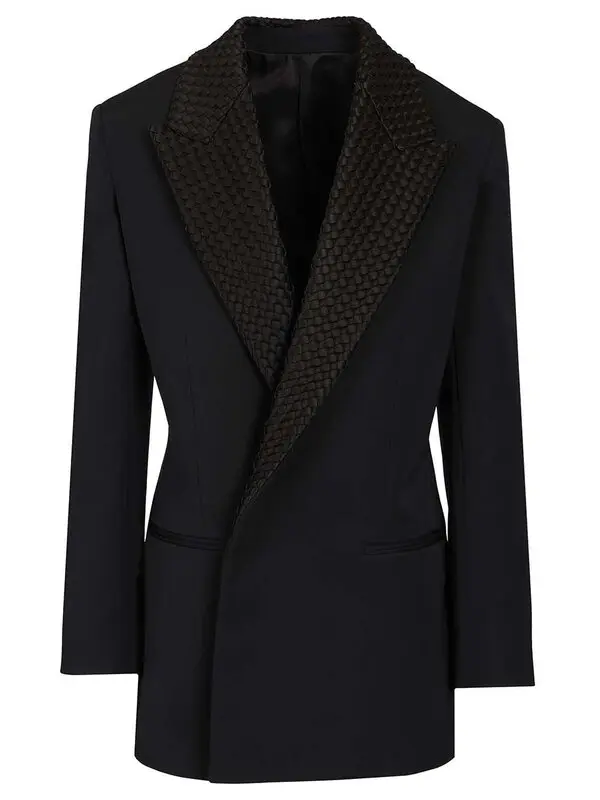 Bottega Veneta Grain De Poudre Tuxedo Jacket With Satin Lapels
