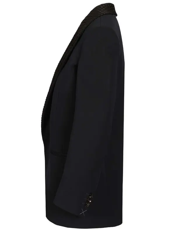 Bottega Veneta Grain De Poudre Tuxedo Jacket With Satin Lapels