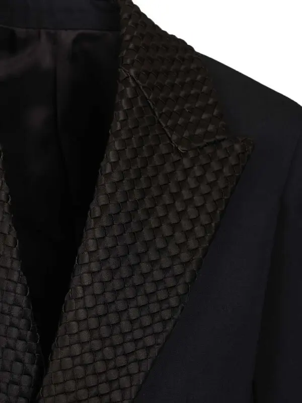 Bottega Veneta Grain De Poudre Tuxedo Jacket With Satin Lapels