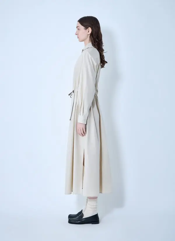 Max Mara Cotton Popeline Midi Dress - Cream