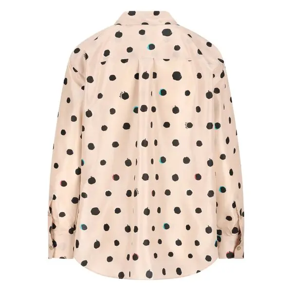 Fendi Falena Dots Silk Long Sleeve Shirt