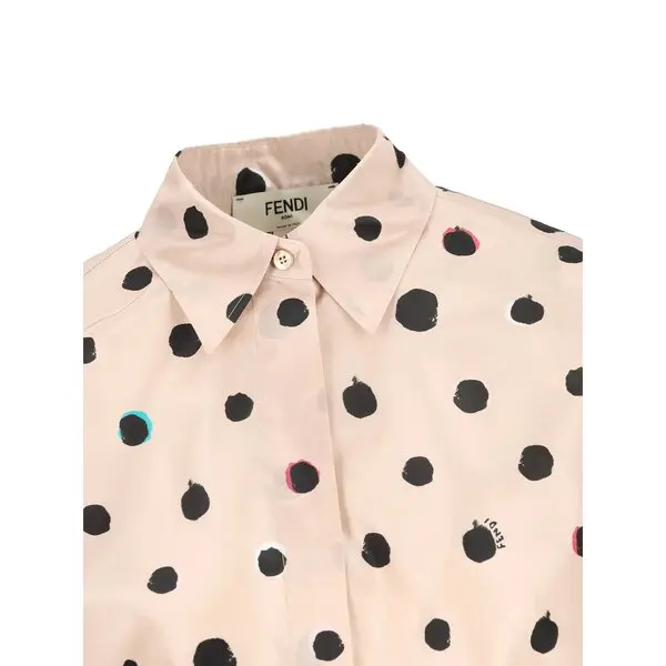Fendi Falena Dots Silk Long Sleeve Shirt - Multicolor