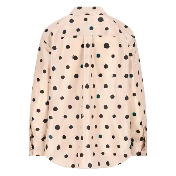 Fendi Falena Dots Silk Long Sleeve Shirt - Multicolor
