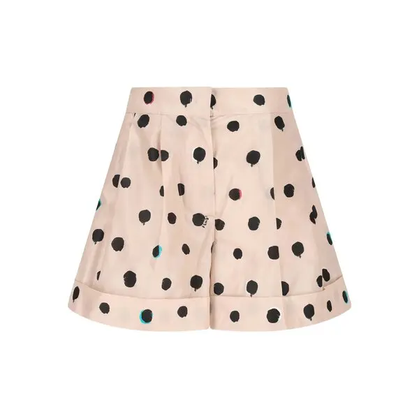 Fendi Polka Dot Silk Tailored Shorts