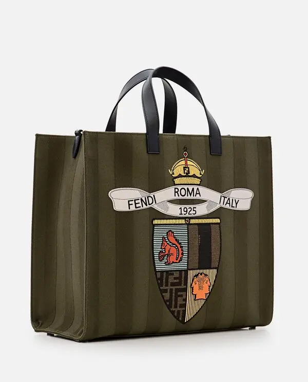Fendi Pequin Canvas Shopping Bag