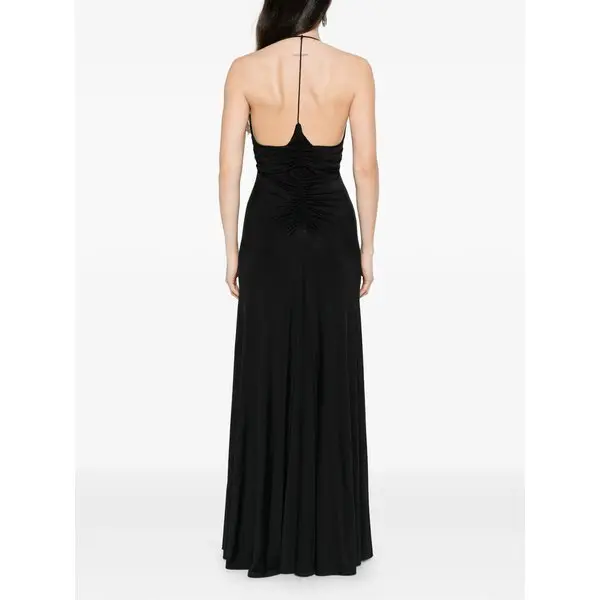 SELF-PORTRAIT V-neck Ruched Floor-length Gown