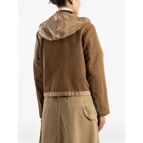 Moncler Cropped Corduroy Collar Jacket - Brown
