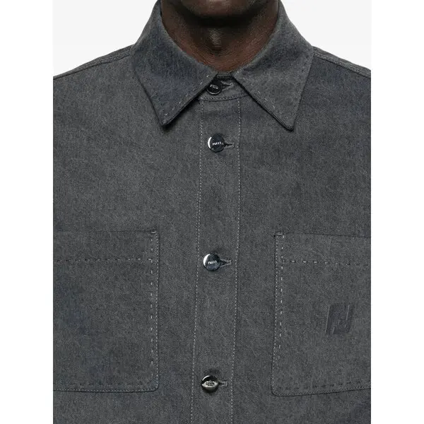 Fendi Grey Jackets Shirt Jackets - Gray