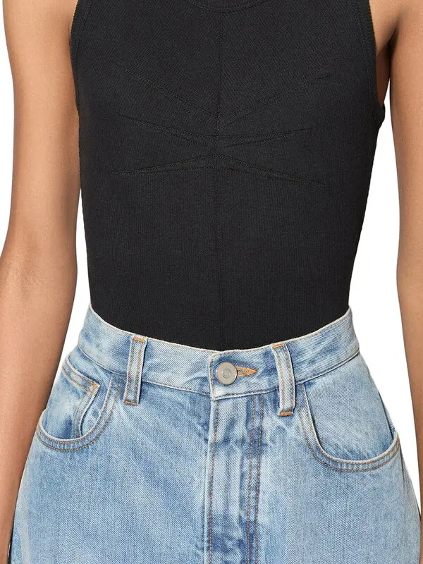 Alaïa Cotton Tank Top With Iconic Darts
