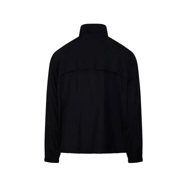 Moncler Lightweight Zip-up Jacket With Logo Patch - Black