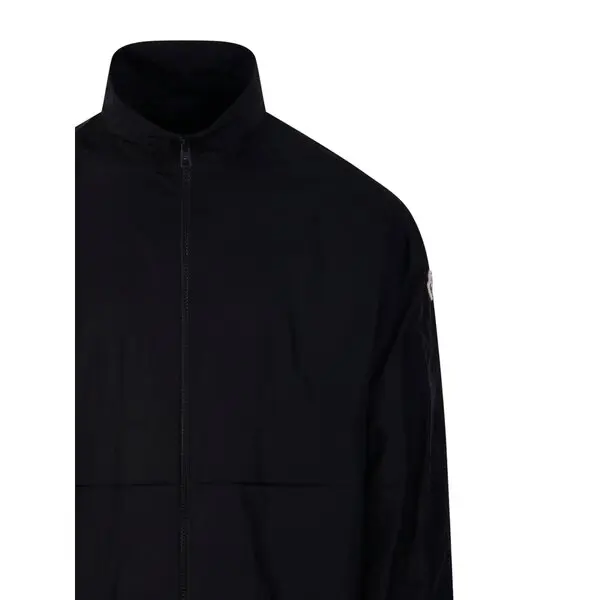 Moncler Lightweight Zip-up Jacket With Logo Patch - Black
