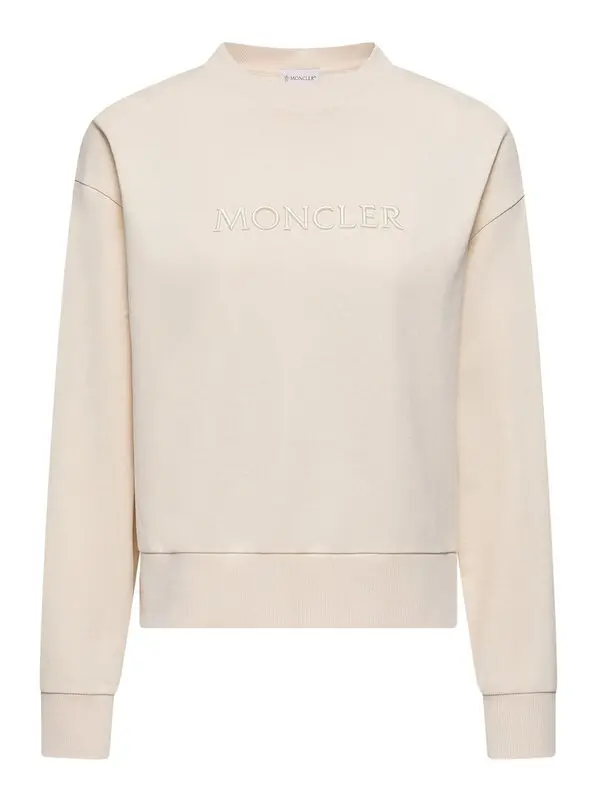 Moncler Cotton Sweatshirt With Embroidered Logo - Multicolor