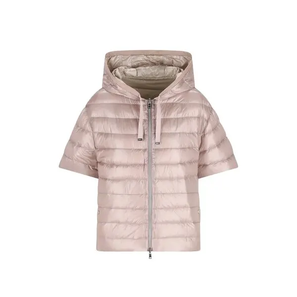 Herno Quilted Short Sleeve Hooded Jacket - Pink