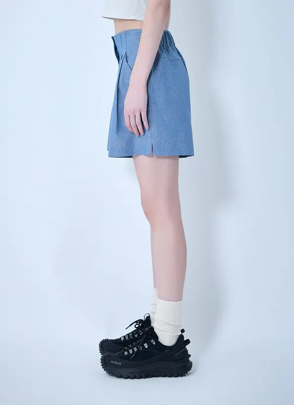 Moncler High-waisted Pleated Shorts
