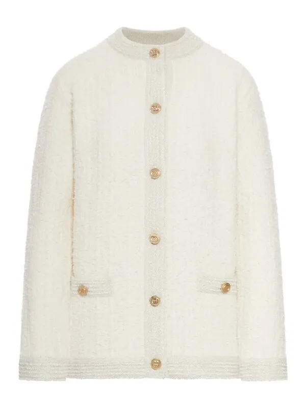 Gucci Bouclé Wool Cardigan With Gg Crossover Buttons