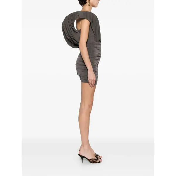 magda butrym grey dress Cowl Neck Long Dress